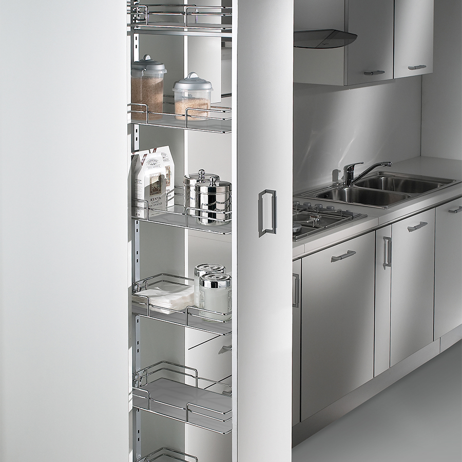 Chromed Pull-Out Pantry | Saudi Kitchen Line